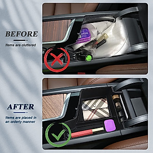 BIBIBO 2023 2024 XC60 XC90 S90 V90 Center Console Organizer for 2018-2023 2024 Volvo XC60 V60 S60 S90 V90 XC90 Insert Armrest Storage Box Tray,2022 XC60 Accessories Glove Pallet Organizer (Black-Trim)