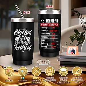 SIXVALA 10 Pcs Retirement Gifts for Men 2024, This Legend Has Retired, Happy Retirement Gifts for Dad, Grandpa, Coworker, Teachers, Boss, Friends, Retirees, 20 Oz Tumbler Best Retirement Gifts Basket