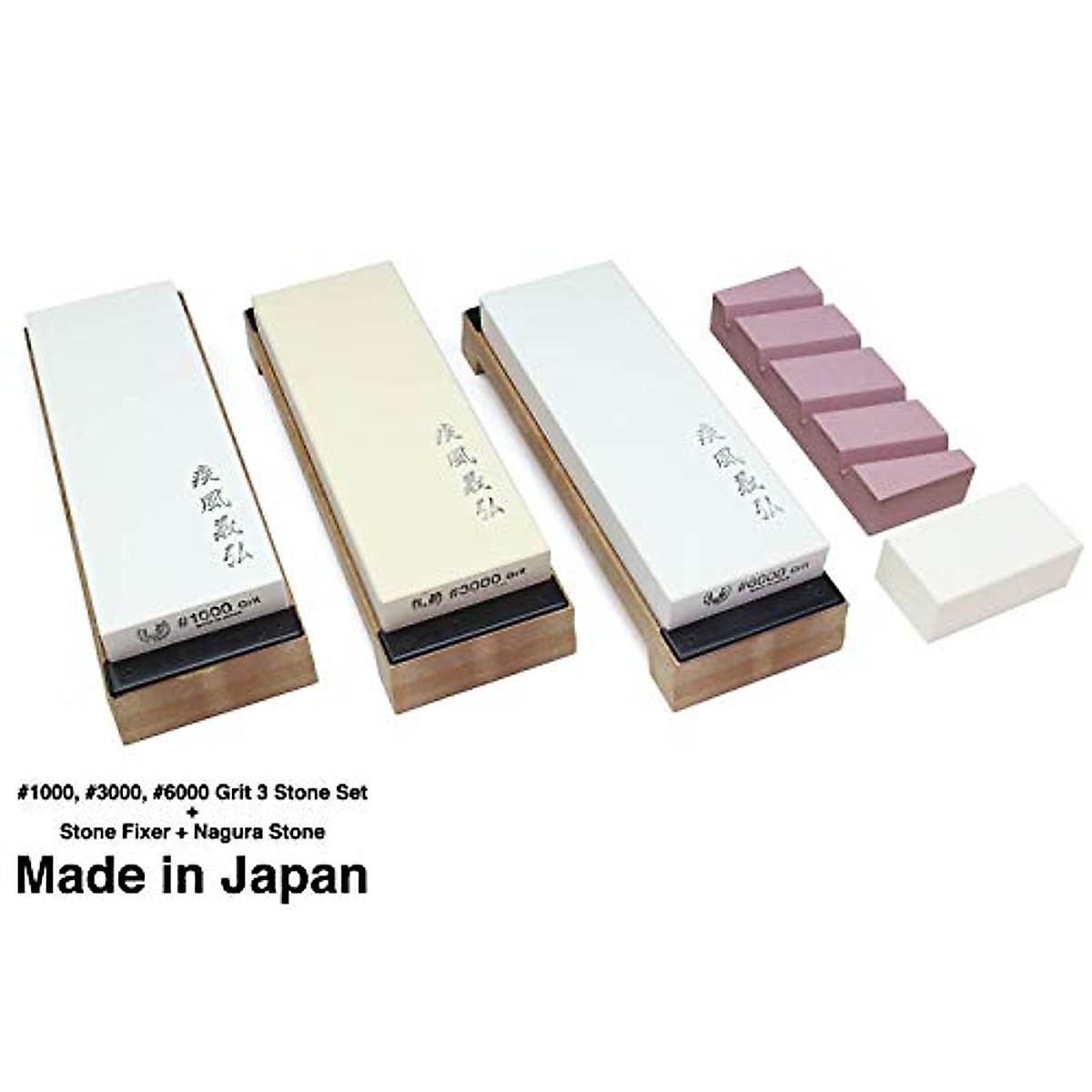 Yoshihiro Professional Grade Toishi Japanese Whetstone Knife Sharpener Water Stones (SET)