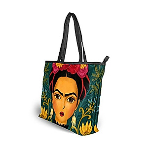 DIOLPOM Tote Bag Handbag for Women, Mexico Art Shoulder Bag Top Handle Purses for School Work Travel Gym Shopping