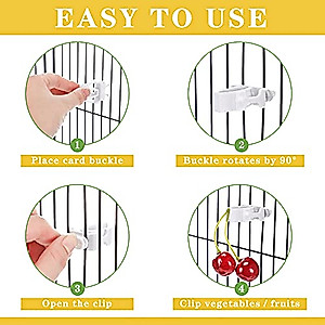 6 Pieces Bird Cage Food Holder Parrot Fruit Vegetable Clips Bird Cage Feeder Clip for Budgie Parakeet Cockatoo Macaw Cockatiel Conure