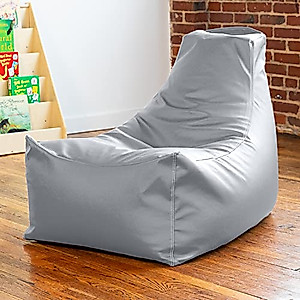 Jaxx Juniper Premium Vinyl Classroom Bean Bag Chair, Submarine Grey
