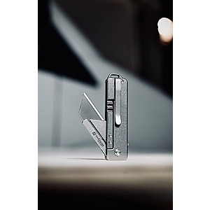 Exceed Designs TIRANT RAZOR V3 (Stonewashed) 6Al-4V Titanium Utility Knife & EDC Pocket Knife, Box Cutter, Razor Blade EDC Tool