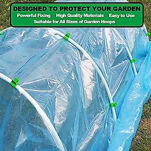 Greenhouse Clamps for 1/2 Inch PVC Pipe, Greenhouse Hoops,Garden Support Frame, Grow Tunnel,Plant Support Garden Stakes.For Fixing Plant Cover, Greenhouse Plastic Sheeting, Film Row Cover, Garden Net.