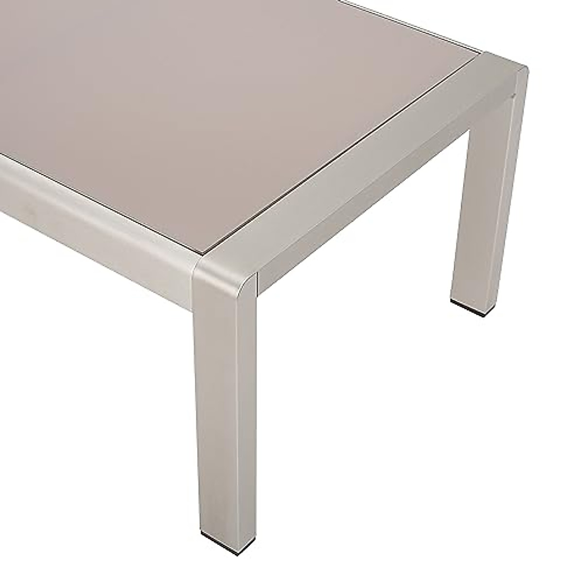 Christopher Knight Home Cape Coral Outdoor Aluminum Coffee Table with Glass Top, Silver