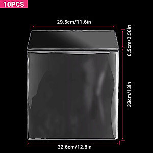 Facmogu 10PCS 12in Thicken PVC Record Protective Sleeves, Premium 180 Micron Clear PVC Outer Sleeves with Flap, Durable Record Outer Protective Sleeve for 33 RPM Album (NOT for Gatefold/Trifold Album)