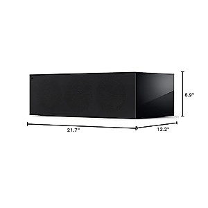 KEF R2 Meta Compact 3 Way Center Channel Speaker (Gloss Black)