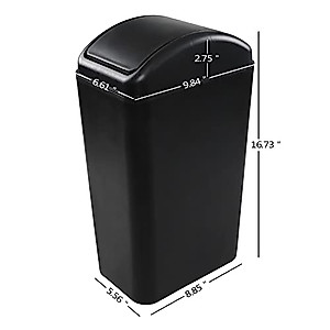 Ponpong 3.5 Gallon Plastic Swing Top Trash Can