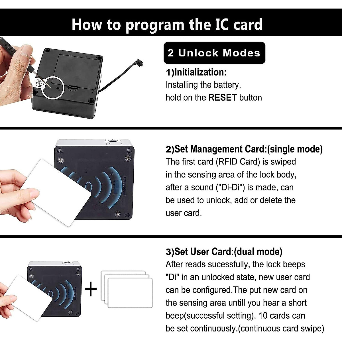RFID Electronic Cabinet Lock, Smart NFC Drawer Locks, Hidden Card Lock for Wooden Cabinet Cupboard Drawer Furniture