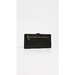 Madewell Women's The Leather Post Wallet, True Black, One Size