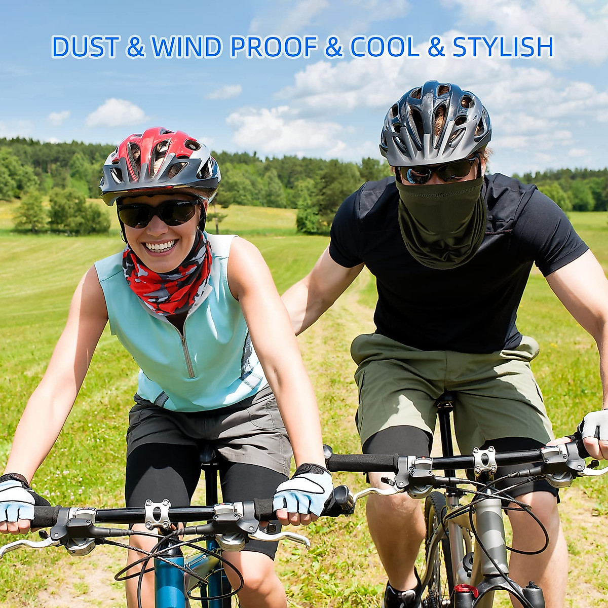 6 Pack Neck Gaiter Face Mask : Breathable Gator Masks Face Scarf Cover Balaclava & Bandana Headband Protect for Men Women (Camouflage-6Pack), One Size