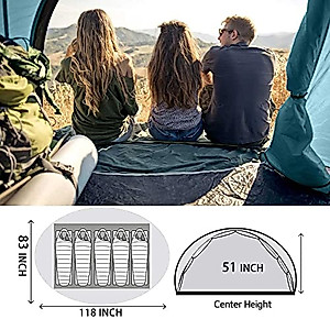 4-5Person Easy Pop Up Tent,9.5’X6.8’X49'',Automatic Setup,Waterproof, 2 Doors-Instant Family Tents for Camping, Hiking & Traveling (Green)