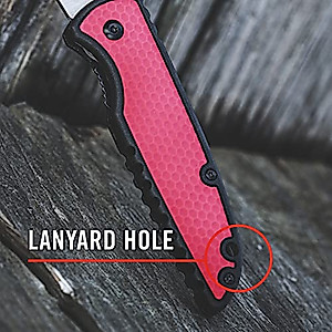 COAST SHIFT, EDC Replaceable Blade Folding Knife, Liner Lock, Double Lock, Pocket Clip, Thumb Studs for Everyday Carry, Sheath Included, Red/Black, for Hunting, Fishing, Camping, Outdoor Use