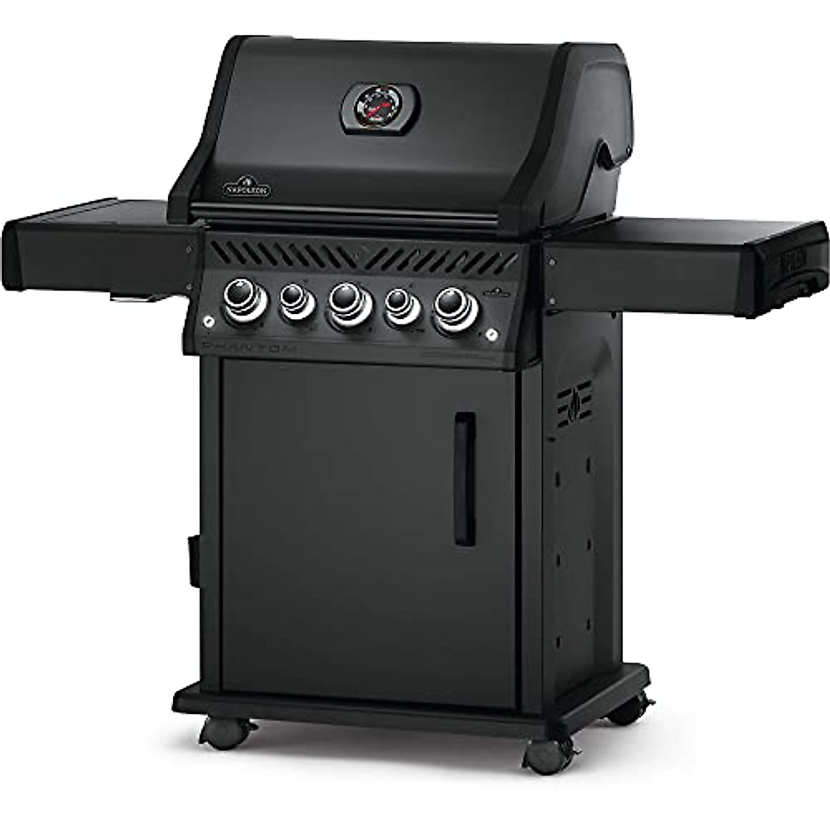 Napoleon PHANTOM Rogue SE 425 BBQ Grill, Matte Black, Propane Gas - RSE425SIBMK-1-PHM - with Three Burners and Infrared Sear Station Side Burner and Rear Burner, Barbecue Gas Cart, Gas BBQ Cart