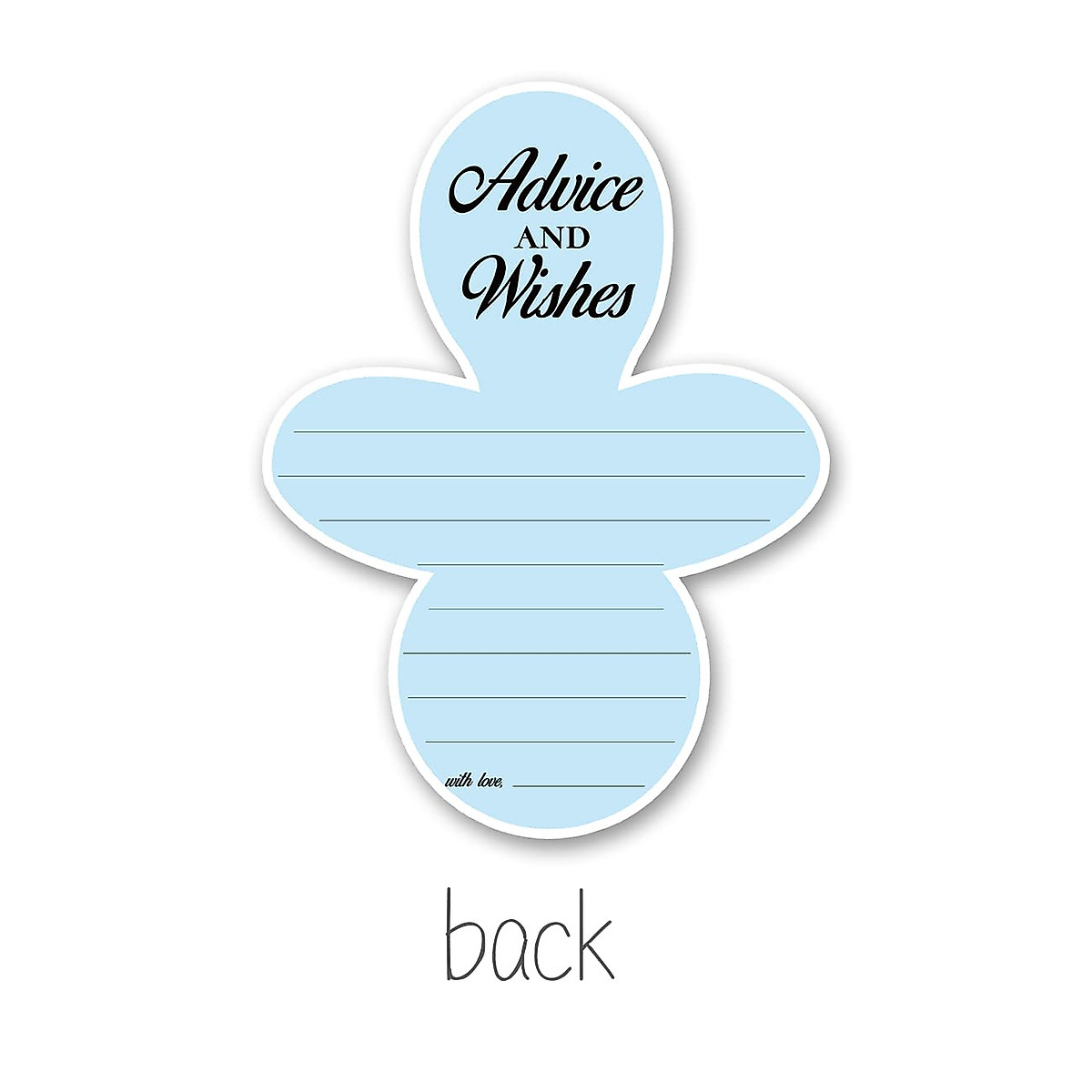 Cute Blue and Pink Advice and Wishes Cards 50 Set Baby Nipple Shaped Baby Shower Party Supplies Favors for the Parents, Double-Sided 5 x 7