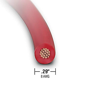 TEMCo 8 AWG/Gauge Solar Cable - Made in The USA 50 Feet Red (Variety of Lengths Available)