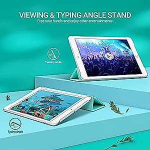 ULAK Compatible with iPad 9th Generation Case 2021, iPad 8th 7th Generation Case 2020 2019, iPad 10.2 Case, Slim Lightweight Trifold Smart Shell with Auto Sleep/Wake Premium Shockproof Cover, Mint