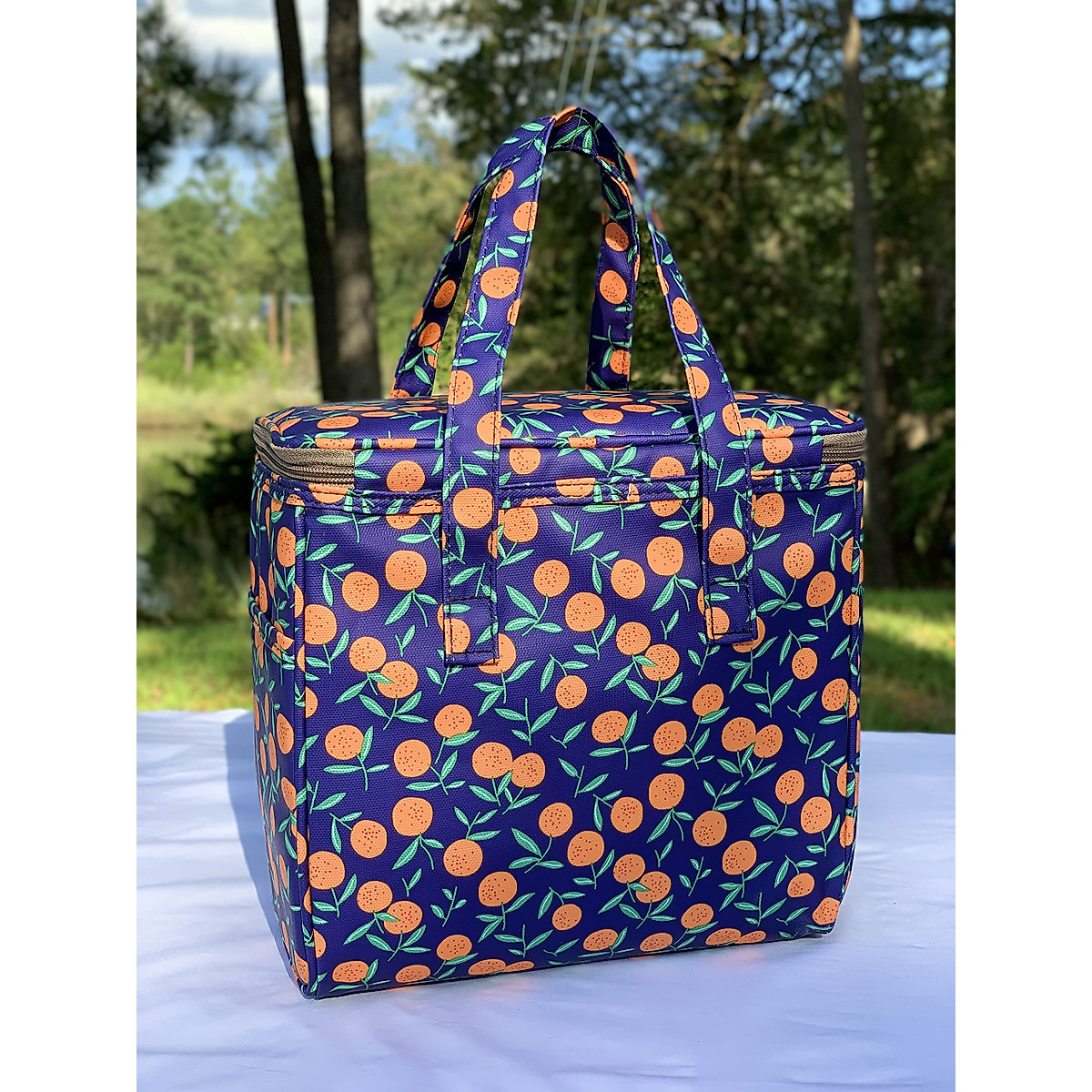 Kwang Min Patchwork Quilt Insulated Lunch Bag for Women,Reusable Lunch Box,Large Cooler for Office,Picnic Outdoors,Premium Waterproof Fabric,Ideal Classic Lunch Bag(Patchwork Quilt)