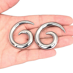 YOFANST Stainless Steel Silver Spiral Taper Expander Piercing Jewelry Ear Stretching Tapers Earring Gauge 6G