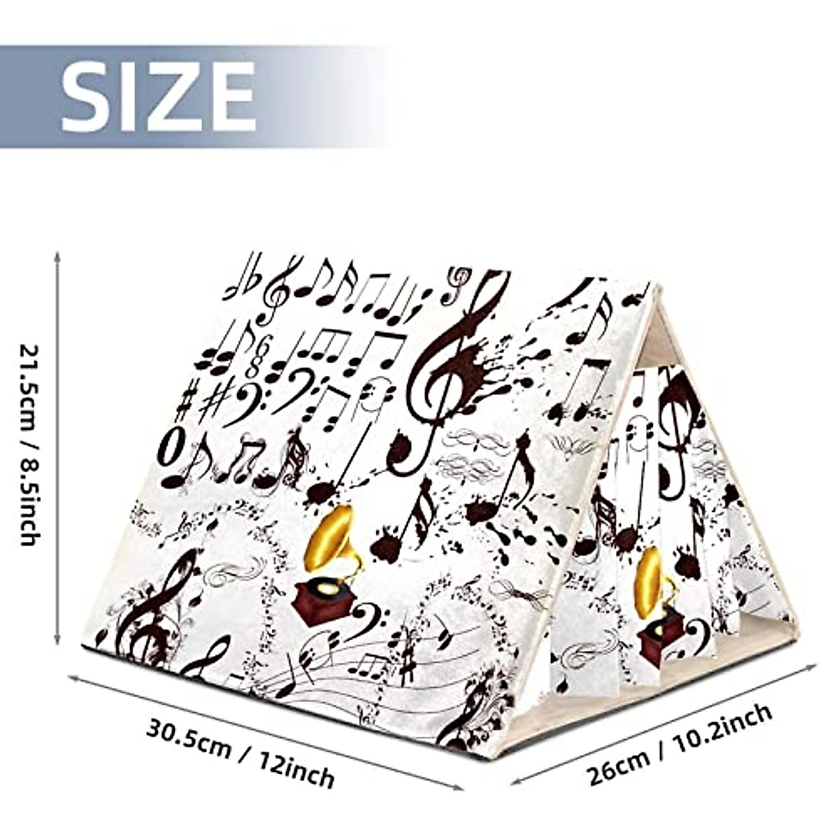 Y-DSIWX Guinea Pig House Bed, Rabbit Large Hideout, Small Animals Nest Hamster Cage Habitats Retro Music Notes Vintage Pattern