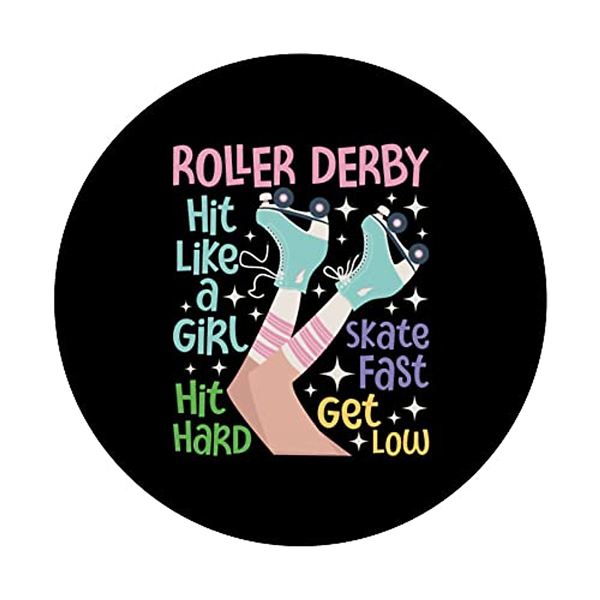 Roller Derby Hit Like A Girl - Roller Skating Skates Lover PopSockets Swappable PopGrip