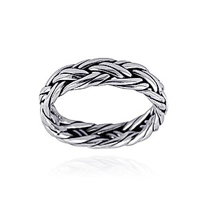 FashionJunkie4Life Sterling Silver Braided Ring Band Unisex Sizes 8-17 (14)