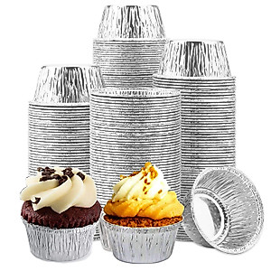 Dhieong Aluminum Foil Ramekins Little, Foil Cups [150 Pack] Ramekins Muffin Cups Durable Quality Disposable Ramekins, 4 oz Disposable Baking Cups for Cupcake Tart,Pudding,Appetizer