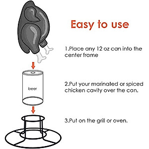 RUSFOL Beercan Chicken Rack, Stainless Steel Chicken Stand for Smoker and Grill
