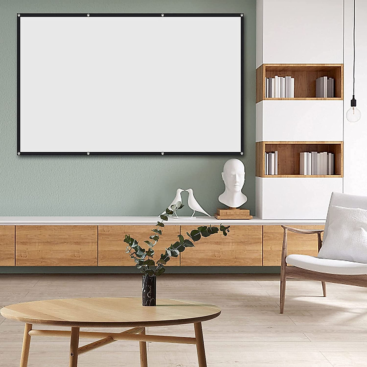 100 inch Projector Screen 16:19 HD 4K Foldable and Portable Anti-Crease Portable Projector Screen Double Sided Video Projection Screens for Home ，Party,Office, Classroom，Outdoor