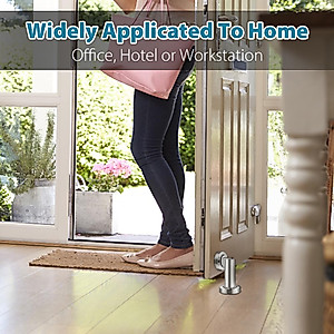 Door Stopper,2 Pack Magnetic Door Stop, Heavy Duty Stainless Steel Door Catch, Holder Your Door, Modern Wall/Ground Mount Door Stopper