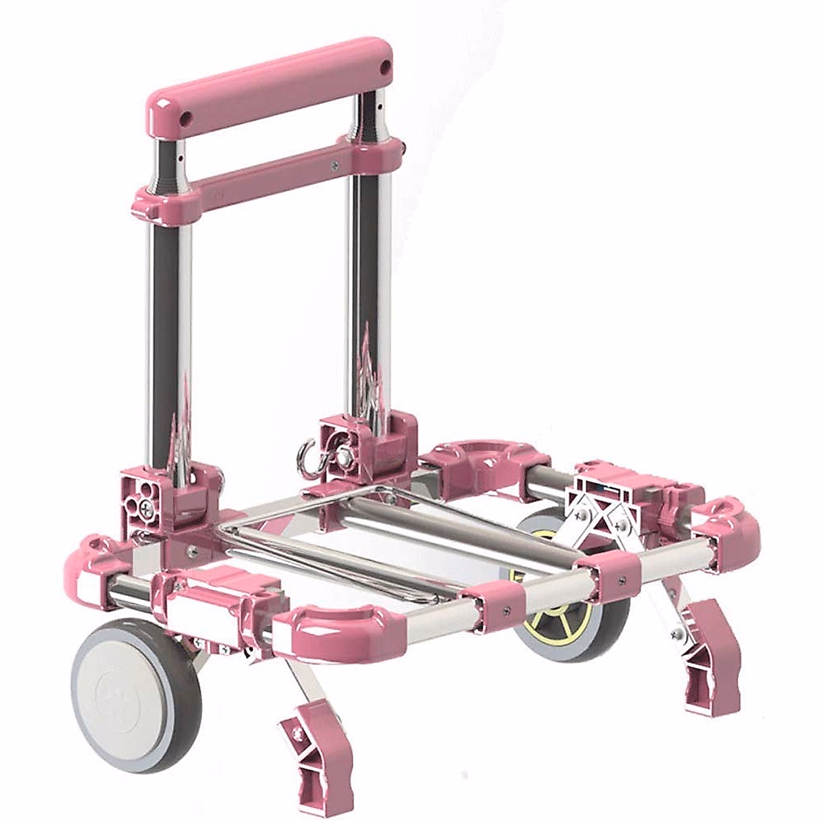 Shopping Trolley on Wheels Multi Function Shopping Cart Creative Folding Portable Luggage Cart Climbing Stairs Trailer Al Shock Absorption Elastic Storage Hand Trucks,B ,