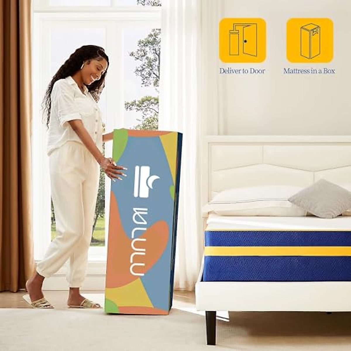 King Mattress, 14 Inch Memory Foam Mattress King for Back Pain, Gel Mattress in a Box, Made in USA, 5 Layers of Comfort, CertiPUR-US Certified