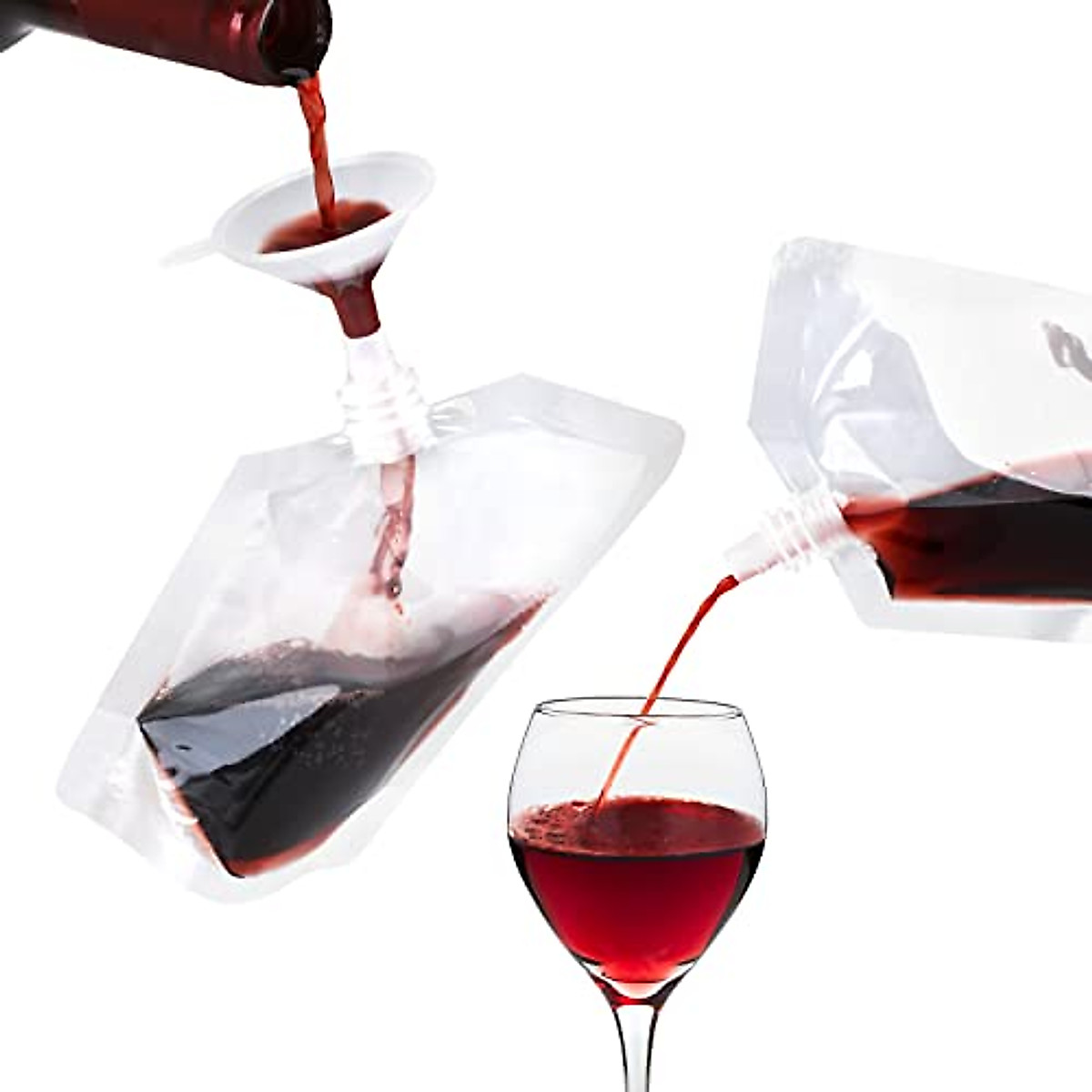 24 Pcs Plastic Flasks, 8 Oz Concealable and Reusable Drink Pouches, Leak-Proof Food Grade Plastic for Travel