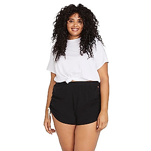 Volcom Women's Lived In Lounge Fleece Sweat Shorts, black, 18