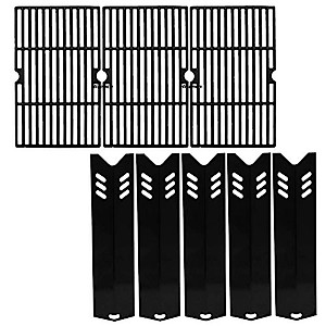 Hisencn 57 Inch Heavy Duty Gas Grill Cover and Grill Heat Plates Cooking Grid for DynaGlo DGF510SBP, DGF510SSP, DGF510SSP-D