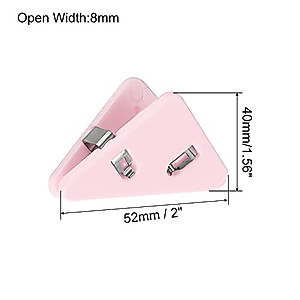 PATIKIL Multifunctional Document Clip,5Pcs Triangular Clips for Books Pages, Prevent Books Curling for Office, Reading Markers Clips, Pink