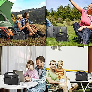 EnginStar Portable Power Station 120Wh Solar Generator 32000mAh Power Bank Rechargeable Lithium Battery Pack w/ 110V 100W AC, DC, 4 USB Ports 6 Output Charger Station LED Light for Camping Emergency