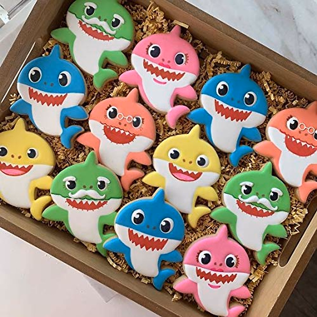 INSPIRED BY BABY SHARK COOKIE CUTTERS. Baby, Mommy And Daddy Shark Family Cartoon Characters Cookie Cutters In A Convenient Bundle (3 Pack)