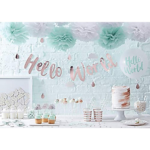 Ginger Ray Hello World Mint & Rose Gold Baby Shower Paper Napkins x 20 - Hello World