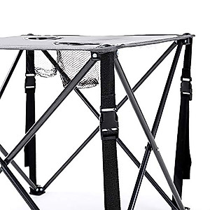 ARROWHEAD OUTDOOR 26” (66cm) Heavy-Duty Portable Camping Folding Table, 2 Cup Holders, Compact, Square, Carrying Case Included, Steel Frame, High-Grade 600D Canvas, USA-Based Support