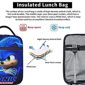 Mioage Cartoon Lunch Bag Reusable Insulated Lunch Box Large Capacity Luncg Bags Leakproof Portable Handbags Tote Bag For Boys Girls