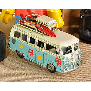 Camper Van Model 6.3 Inches Retro Classic Camper Van T1 Style Metal Beach Bus Vehicle Home Decor - Ideal Birthday Surprise for Boyfriend - Blue