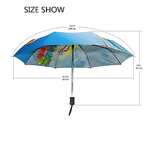 My Daily Surfing Jack Russell Dog Travel Umbrella Auto Open/Close Lightweight Compact Windproof