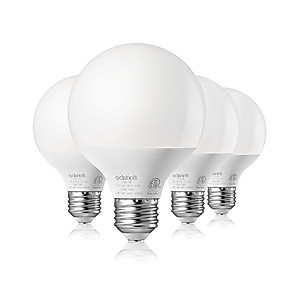 EDISHINE G25 LED Globe Light Bulbs, CRI90+ Makeup Bulbs, 5W Equivalent 25W, LED Vanity Light Bulbs for Bathroom, Makeup Mirror Light Bulbs, 2700K Warm White 450LM, E26 Base 4 Pack Non-dimmable