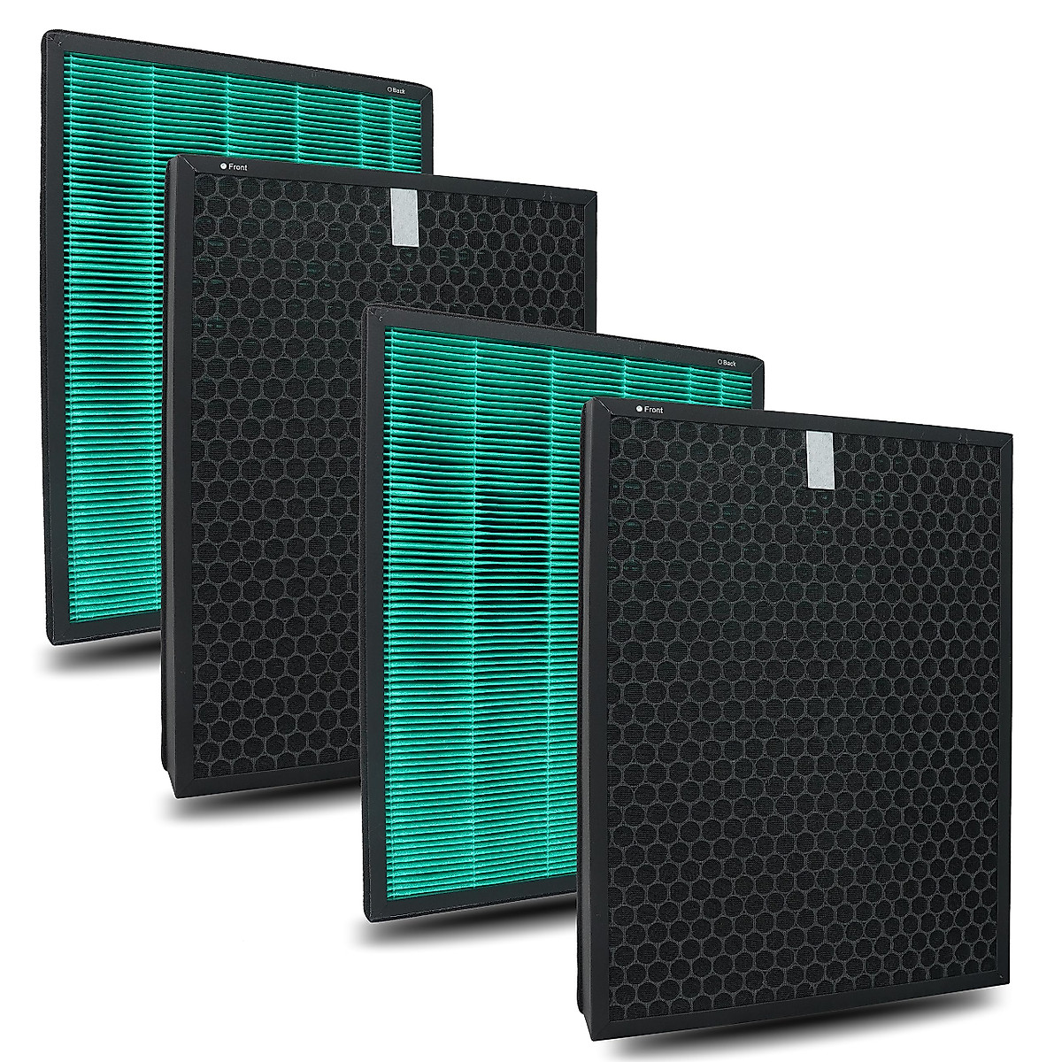 4-Pack 400/400S True HEPA Filter Replacement Filter For Coway AIRMEGA Max2 400/400S 400 400s 400(G) 400s(G) Air Purifier, Max 2 Green H13 True HEPA and Active Carbon Filter Set (Part# AP-2015-FP)