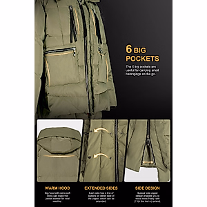 Orolay Women's Thickened Down Jacket Green Small