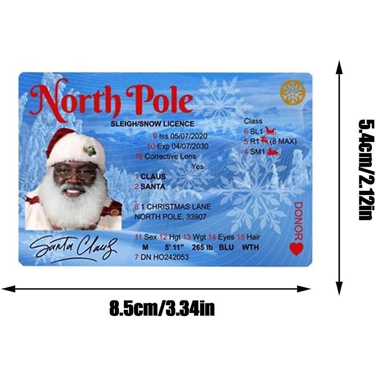 Santa Claus Lost Drivers License Christmas Decorations,Novelty Santa Sleigh Flying License ID Card,Flight License Christmas Eve Key Box Gift Xmas Tree Ornament Decorative Hanging Ornaments