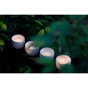 BLUEME Balance-White Lotus & Tea, Focus-Eucalyptus & Lime, Nostalgia-Bergamot & Musk, Calm-Osmanthus & Sandalwood, 4pk Wellness Travel Candle Votive, Sustainable, Contains Essential Oil, Soy-Wax Blend