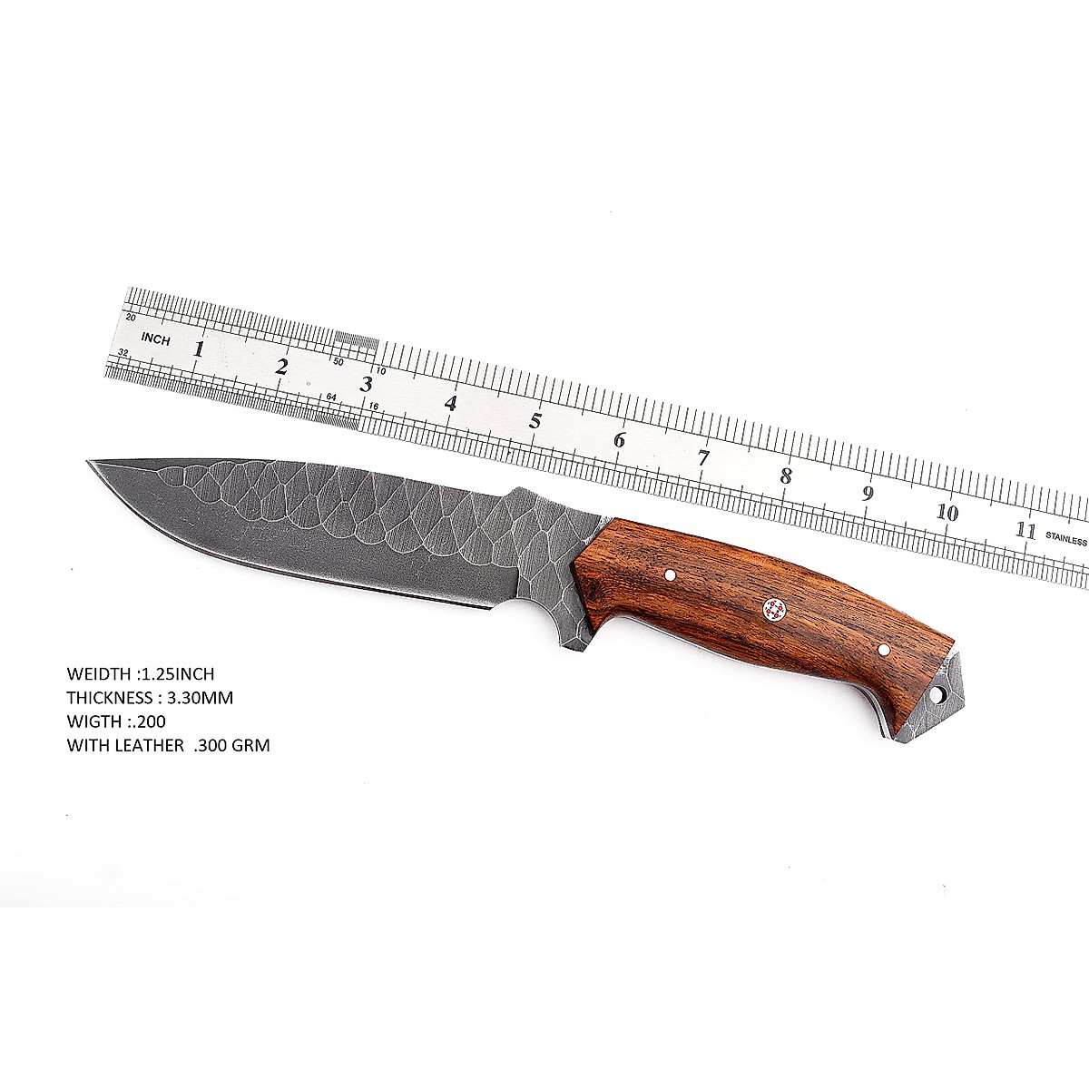 HANDCRAFT GOODS Handmade Hunting Knife with Leather Sheath Bushcraft Knife1095 Steel Fixed Blade Hunting Knife -HUNTER