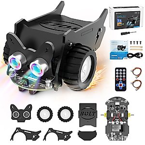 ELECROW STEM Projects Toys for Kids Ages 6+, Coding Robot Kit for Teens Learning Programming, Bulid Robot Toy Car, Electronics & Science Education Toys for Boys and Girls, MicroPython Program